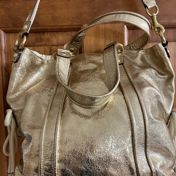 Coach | Bags | Coach Purse Metallic Gold In Perfect Condition Inside ...
